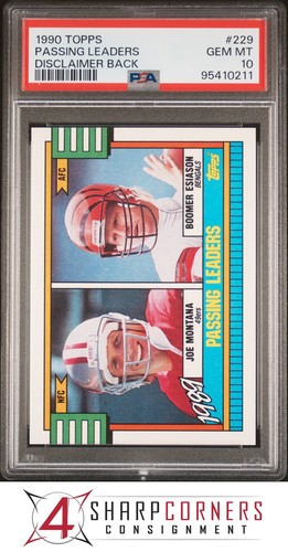 1990 TOPPS #229 JOE MONTANA HOF DISCLAIMER BACK PSA 10 F4134007-211 | eBay