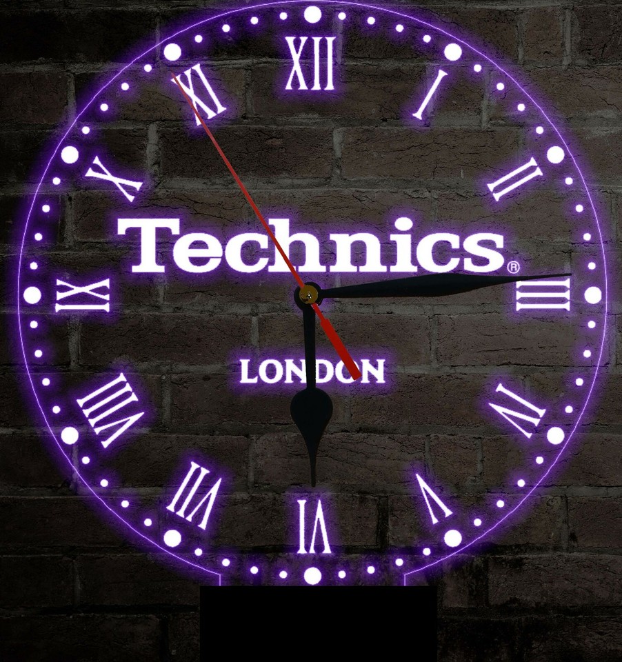 Technics Clock LED sign neon sign Colour changing 3D effect | eBay UK