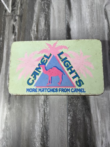 Vtg Camel Lights Collectible Tin "More Matches From Camel" Green | eBay