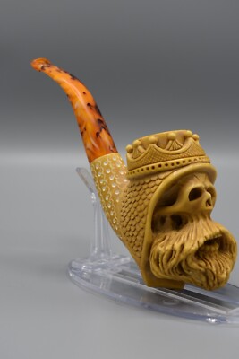 Large Size King Skull Pipe Handmade block Meerschaum New Custom Made ...