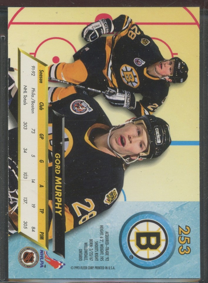 1992-93 Fleer Ultra #253 Gord Murphy Boston Bruins | eBay