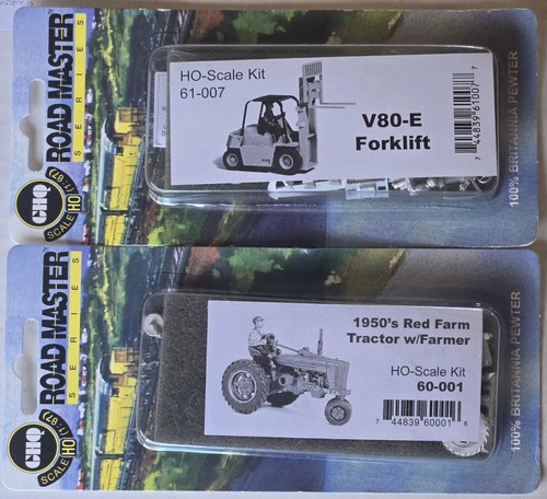 HO Scale Forklift & Tractor 1:87 Lot GHQ Roadmaster Pewter Kits Model ...