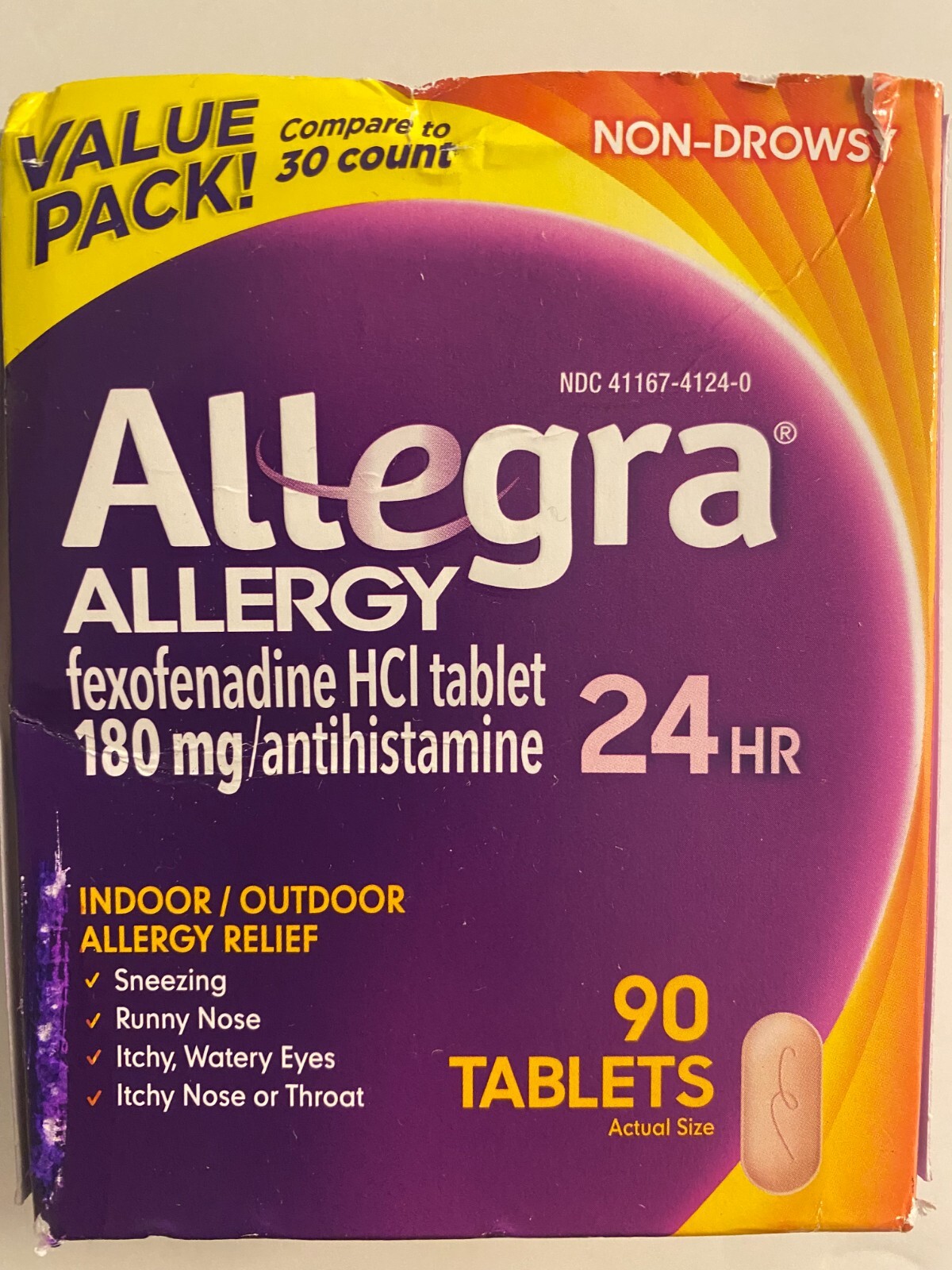 ALLEGRA TABLETS ALLERGY RELIEF 24HR **DENTED BOX** 90/CT **EXP: 05/2025 ...
