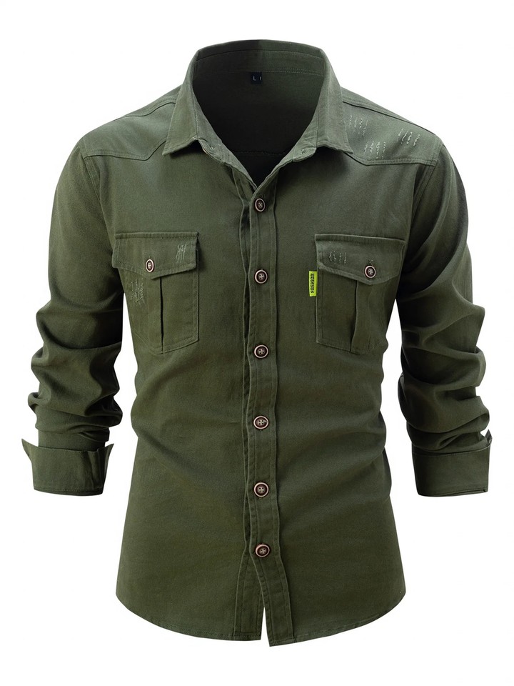 Men's Long Sleeve Shirt Casual Comfortable Fit Figure Lapel Straight ...