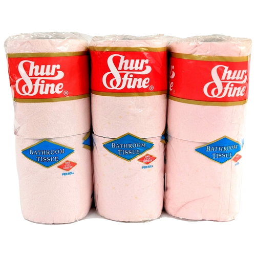 Vtg Pink Toilet Paper Tissue Lot of 3 4-Roll Packages Shur Fine Movie ...