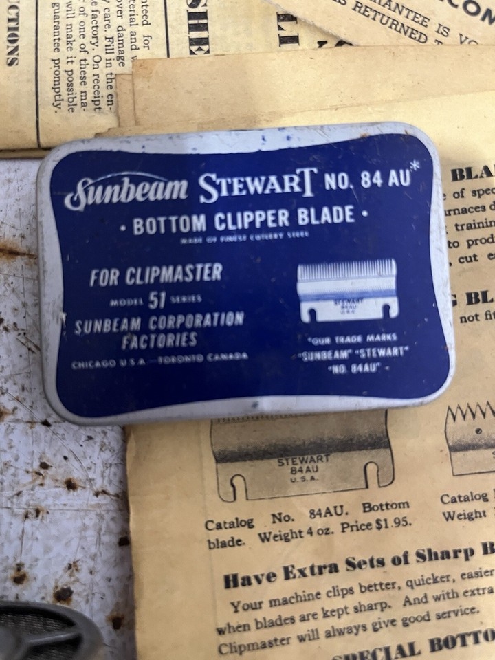 SUNBEAM STEWART MODEL 51-2 ELECTRIC CLIPMASTER HAIR CLIPPERS DOGS COWS ...