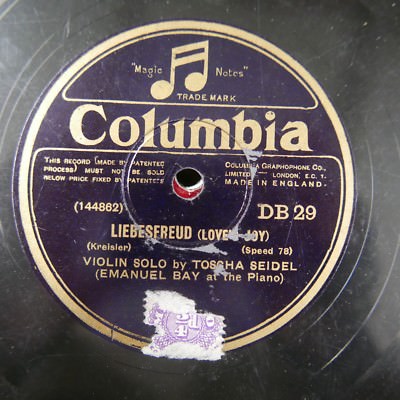 78 rpm TOSCHA SEIDEL kreisler - liebesfreud / schoen rosmarin | eBay