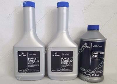 Genuine Acura Power Steering Fluid (2x) Bottle and Brake Fluid Dot 3 ...