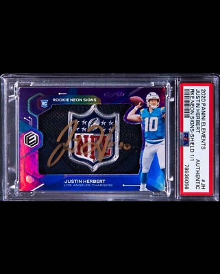 2020 Panini Elements Rookie Neon Signs NFL Shield 1/1 RC PSA JUSTIN ...