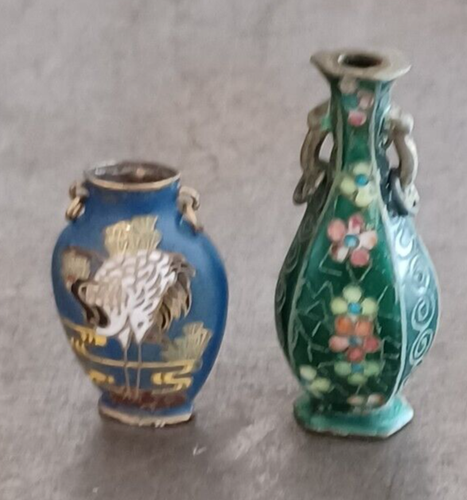 2 Rare Miniature Cloisonne Vase Pendants Vintage | eBay