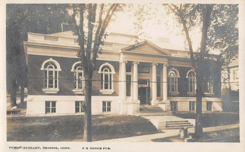 BRISTOL, CT ~ PUBLIC LIBRARY ~ DEXTER REAL PHOTO POST CARD ~ c. 1910s ...