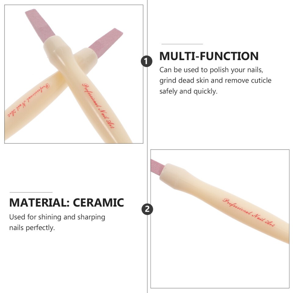 2 PCS Manicure Cuticle File Pumice Stone Pen Nail Polish Remover | eBay