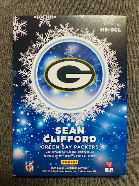 2023 Panini Donruss Sean Clifford Rookie RC Holiday Sweater Patch Relic ...