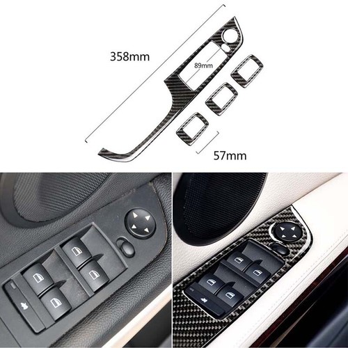Carbon Fiber Window Switch Buttons Cover Trim fit For BMW 3 Series E90 ...