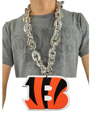 New NFL Cincinnati Bengals SILVER Fan Chain Necklace Foam 847624067060 ...
