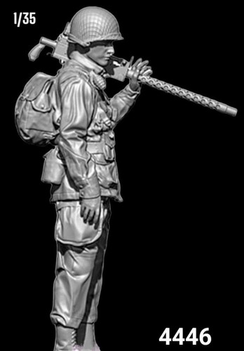 1/35 Resin Figure US WW2 Airborne Paratrooper .30 Cal MG Gunner Model ...