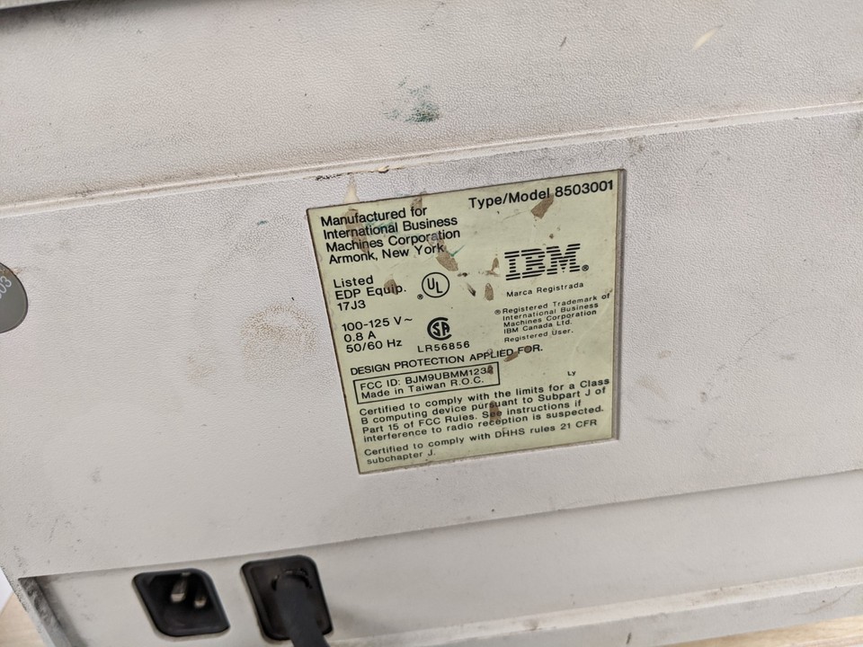 Vintage IBM 8503001 Computer Monitor 1987 Monochrome Display Terminal ...