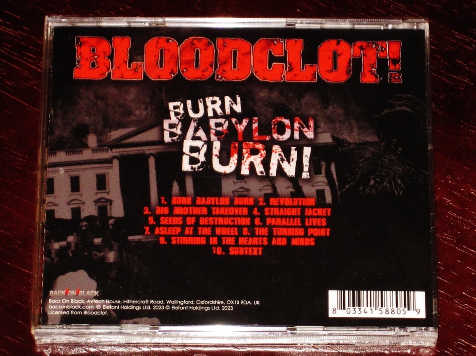 Bloodclot: Burn Babylon Burn CD 2023 Back On Black Records UK ...