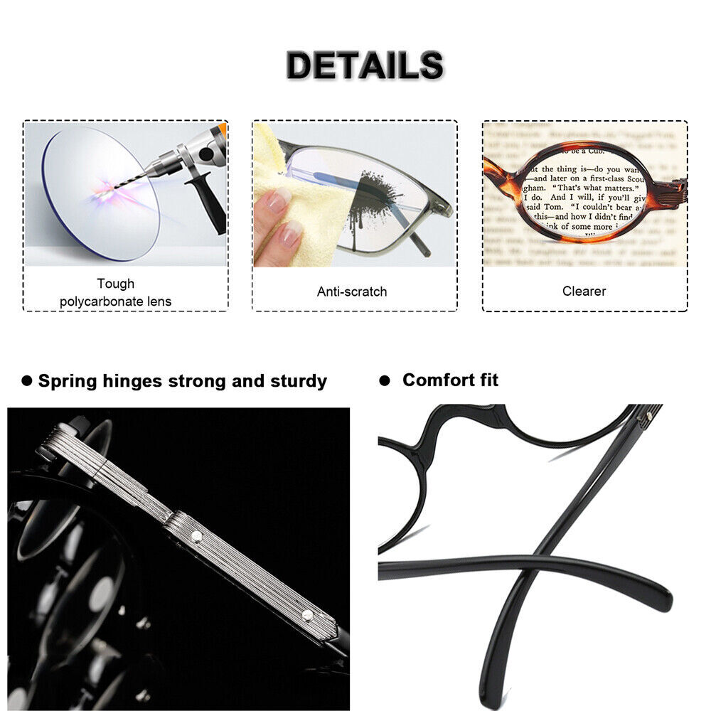 Vintage Small Round Reading Glasses Mens Womens Presbyopia Readers +1.0 ...