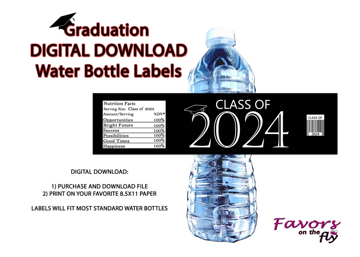 Printable Water Bottle Labels For Graduation Graduation Water Bottle