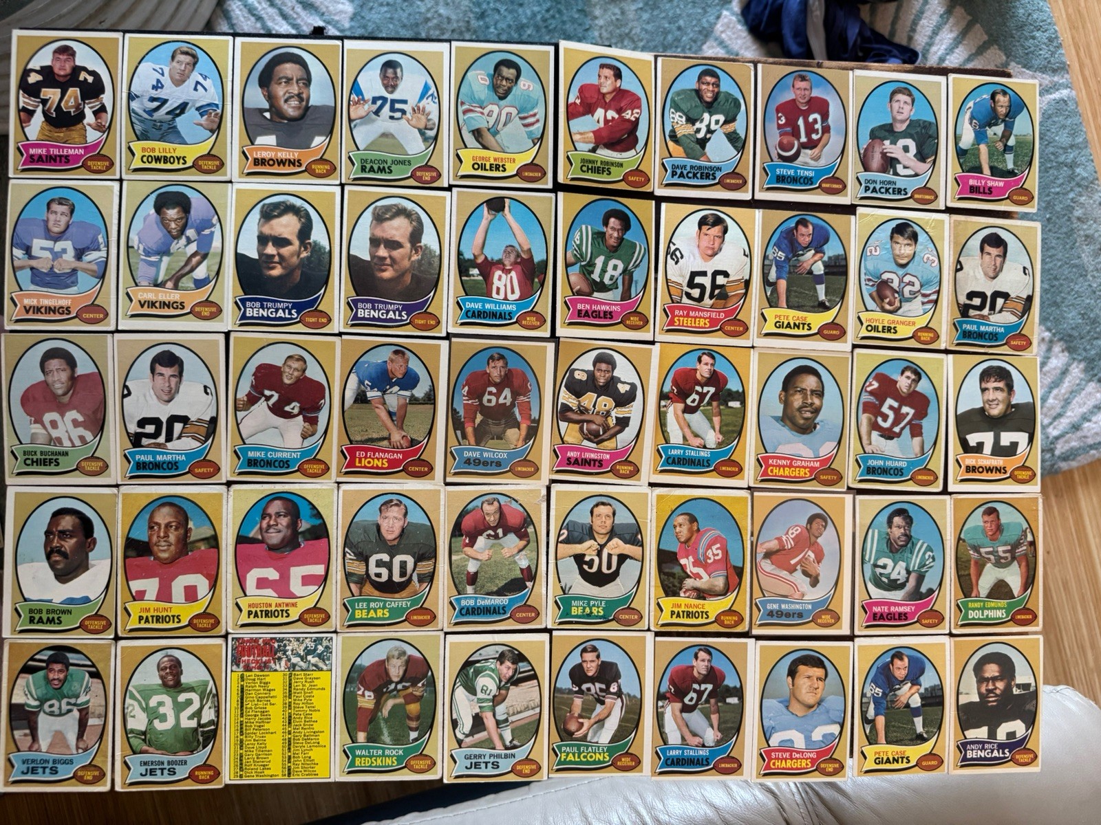 1970 Topps Football 100 Card Lot Unitas, HOF’ers, Stars, Rookies, 45 Hi ...