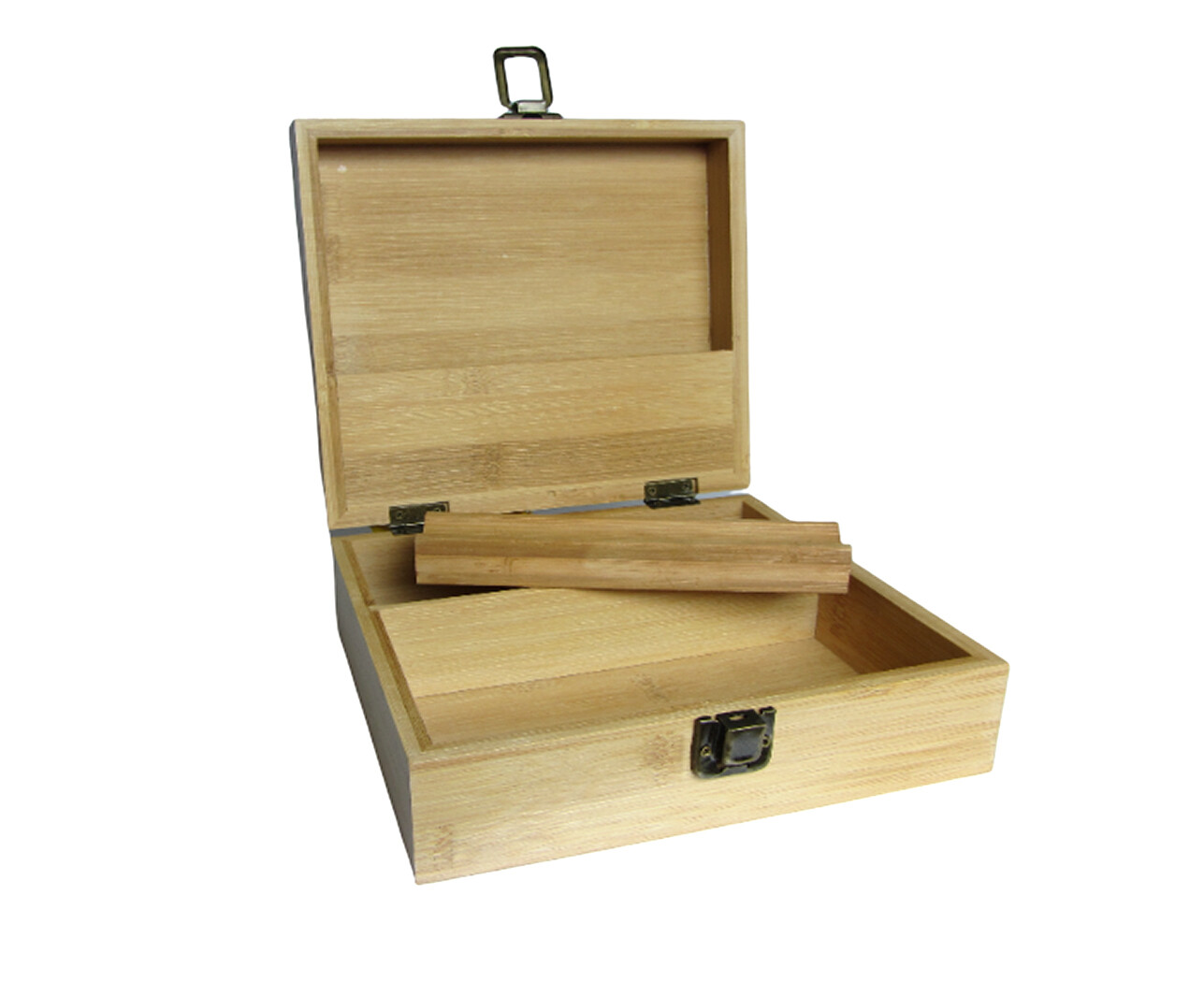 Bamboo Wooden Rolling Box Leaf Skull Printed EXTRA LARGE Wood Storage ...