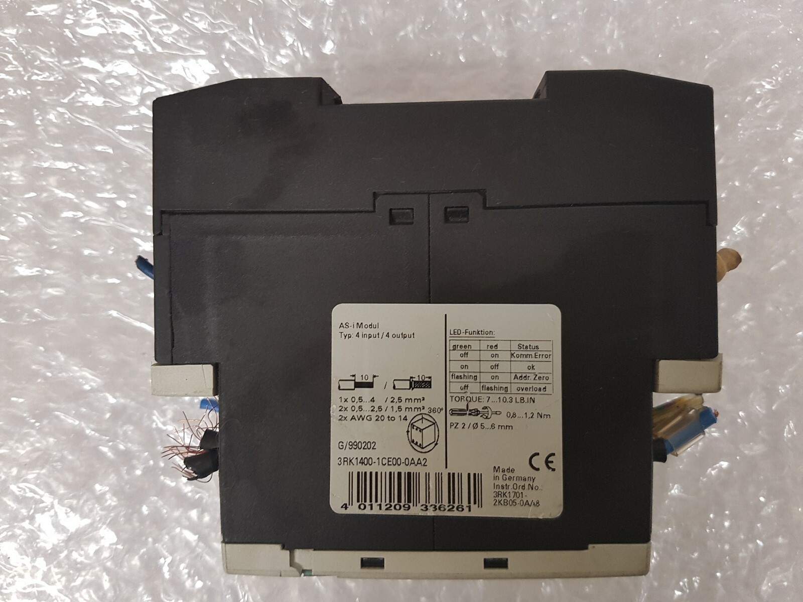 Siemens AS-i Module - Type: 4input / 4 output - 3RK1400-1CE00-0AA2 ...