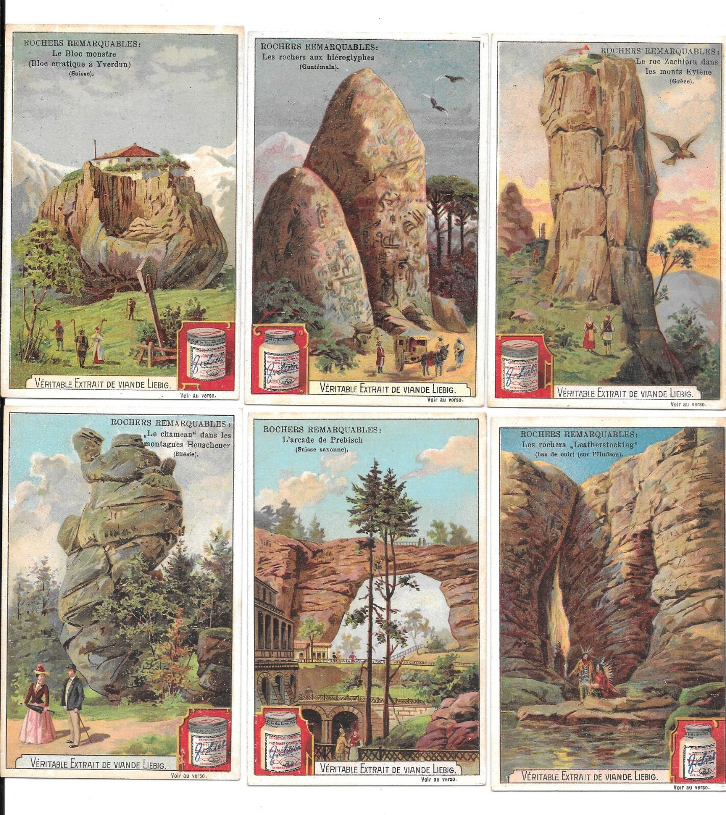 LIEBIG TRADE CARDS, FAMOUS ROCKS 1902 Set of 6 Cards S710. | eBay