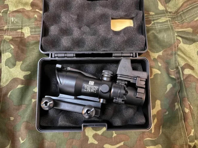 ACOG TA31 4x32 Illuminated Red Fibre Optic Sight Scope Shooting Airsoft ...