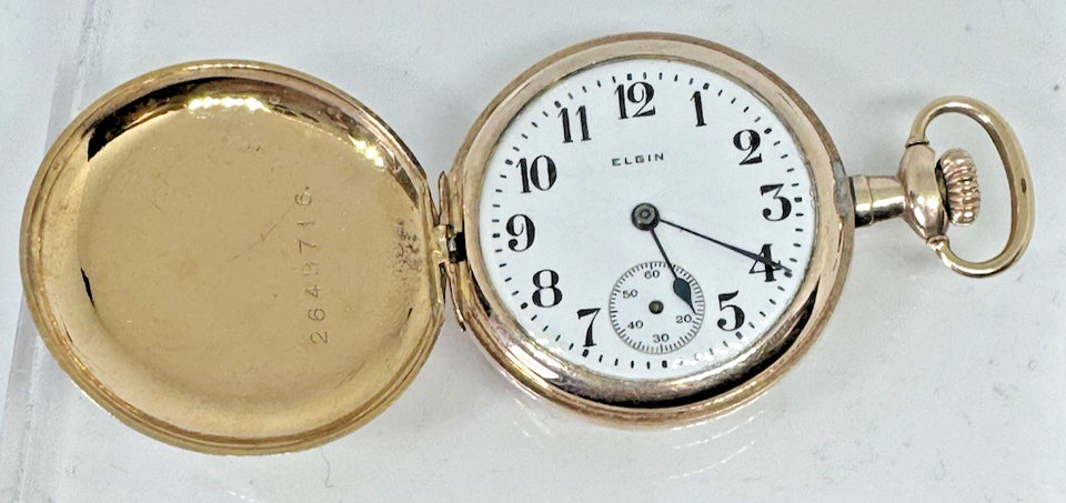 Elgin Pocket Watch 7j Size 3/0 Hunter C1916 Wadsworth Referee Engraved Case | eBay