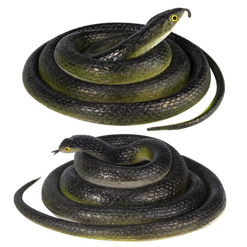 Rubber Snakes, 2Pcs 48 Inch Rubber Snakes Realistic & 2 pcs black ...