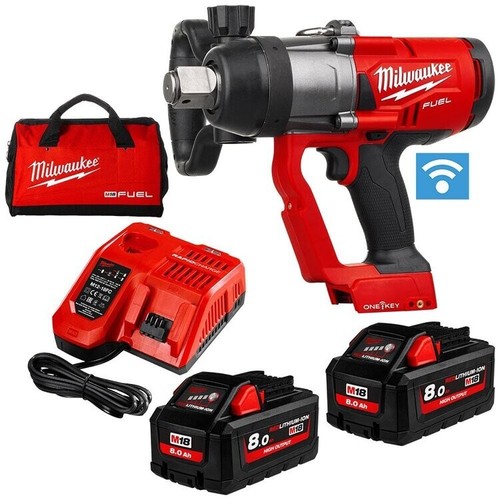 Milwaukee M18 FUEL High-Torque Impact Wrench with Two Batteries — 1 ...