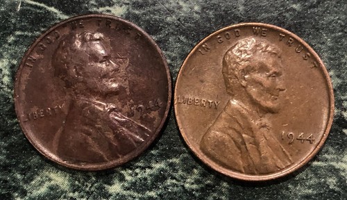 2 RARE 1944 Wheat Penny No Mint Mark “L” in Liberty On Rim Error | eBay