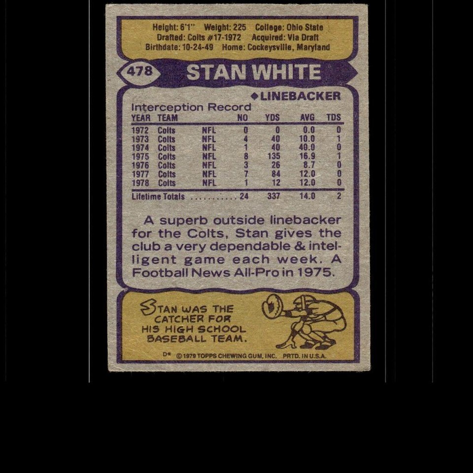 STAN WHITE CARD #478 BFU8R1S6P77 FREE SHIPPING | eBay