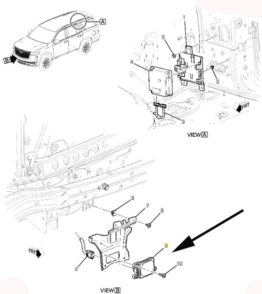 Forward Range Radar Sensor 2021-2023 Escalade Suburban Tahoe GMC Yukon ...