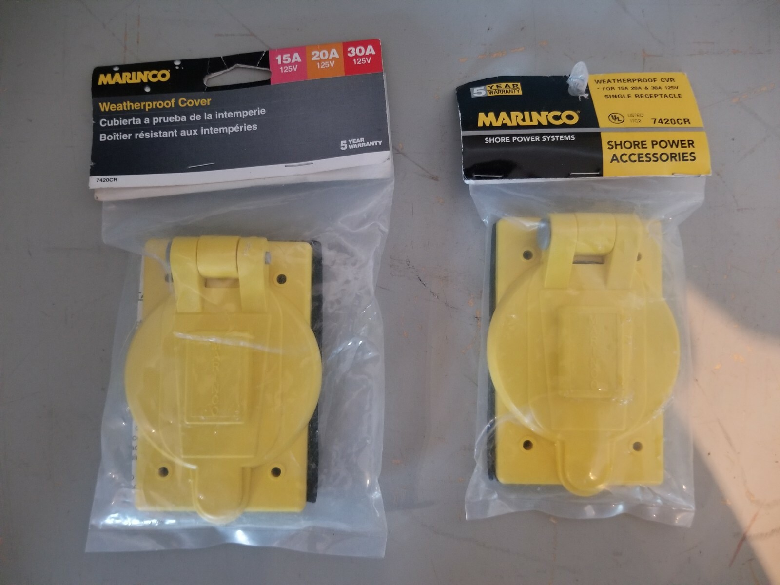 Lot of 2 Marinco Weatherproof Cover, 125V, 15-20-30A, 7420CR | eBay