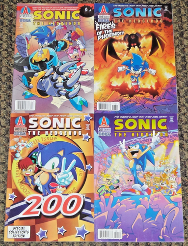 ARCHIE SONIC THE HEDGEHOG #193 198 200 201 FN-VF/NM COMIC BOOK LOT AMY ...