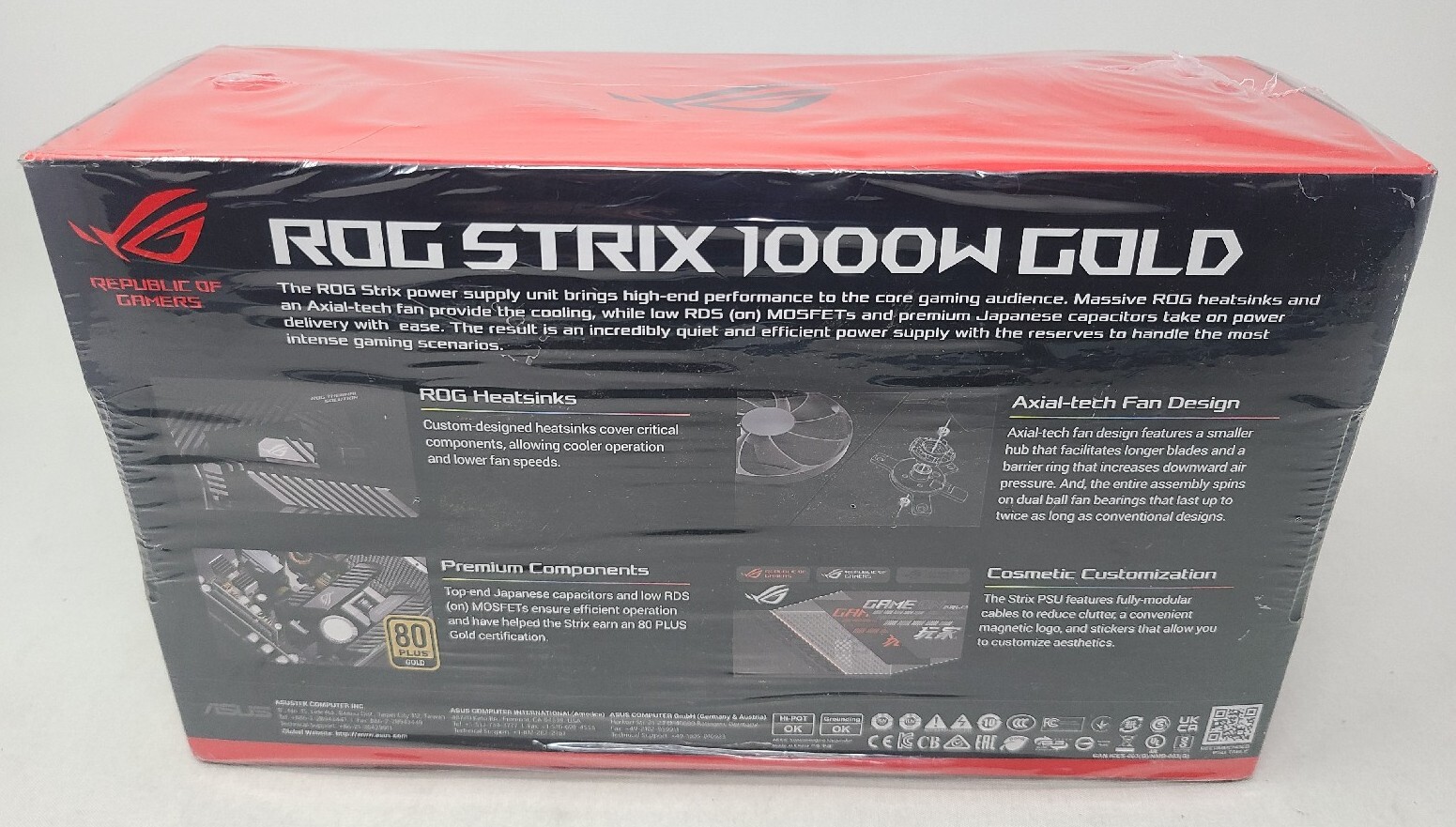 ASUS ROG Strix 1000W Gold PSU Power Supply - Black (ROG-STRIX-1000G ...