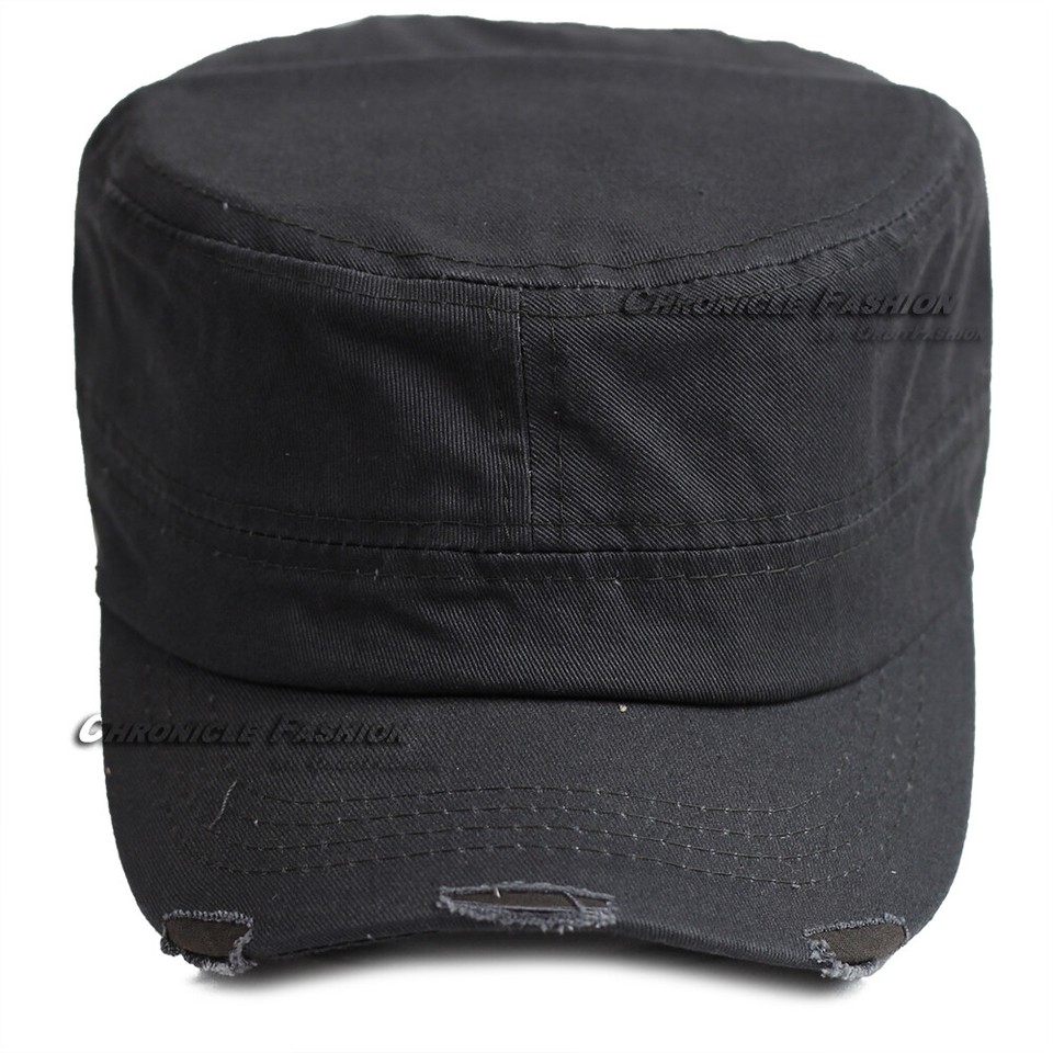 Cadet Hat Army Castro Cap Adjustable Baseball Distressed Plain Solid ...