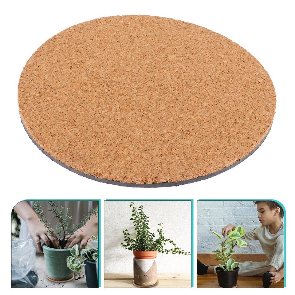 6 Inch Round Cork Plant Mat Absorbent Cork Garden Flowerpot Pad Board ...