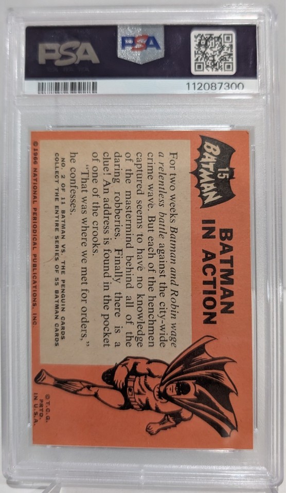 1966 Batman Topps #15 Batman In Action PSA 8 Near Mint-Mint Trading ...