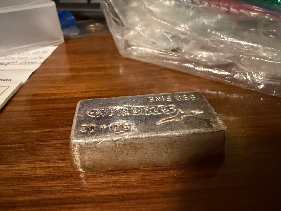 Vintage 5oz Strickland Hand Poured 999 Silver Bar | eBay
