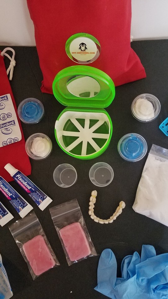 DIY DENTURE KIT Complete Custom Dentures Temporary Teeth Tooth * FULL ...