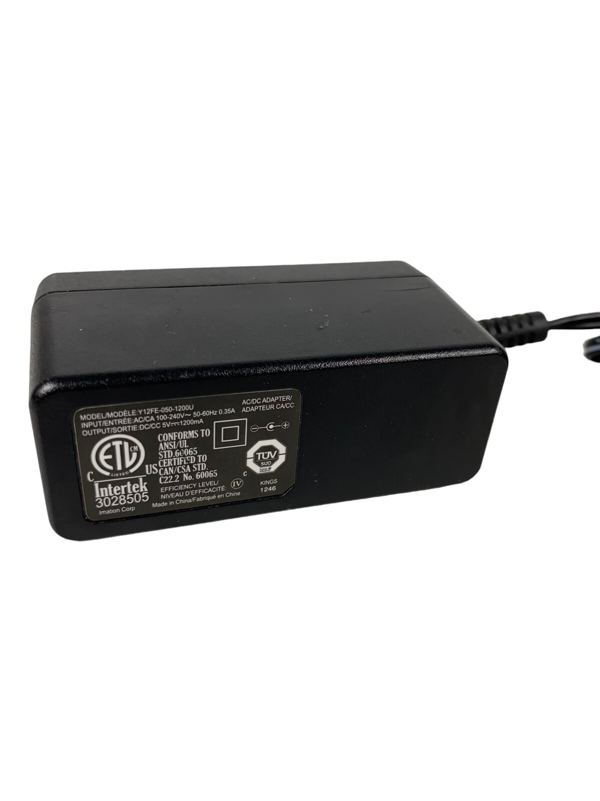 Intertek Y12FE-050-1200U AC/DC Power Adapter Cord Cable Model 5V 200mA ...