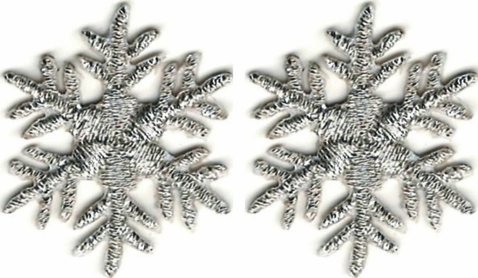 Silver Snowflake Patch Embroidered Cut out Iron on Sew on (1 1/8" in ...