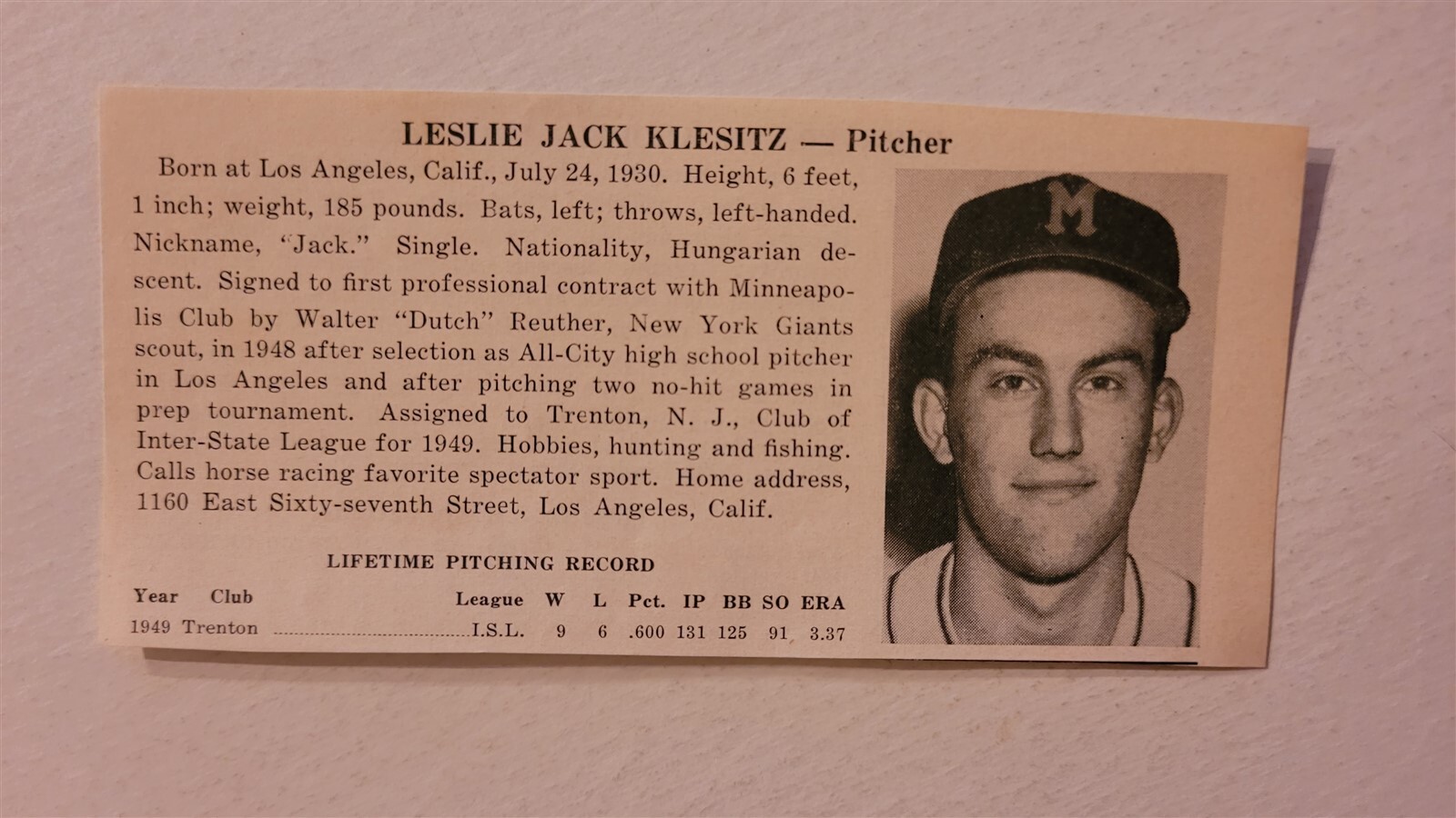 John Kropf & Leslie Klesitz 1950 Minneapolis Millers Panel | eBay