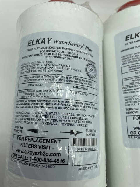 Elkay EWF3000 WaterSentry Plus Filter System Kit Bottle Fillers for ...
