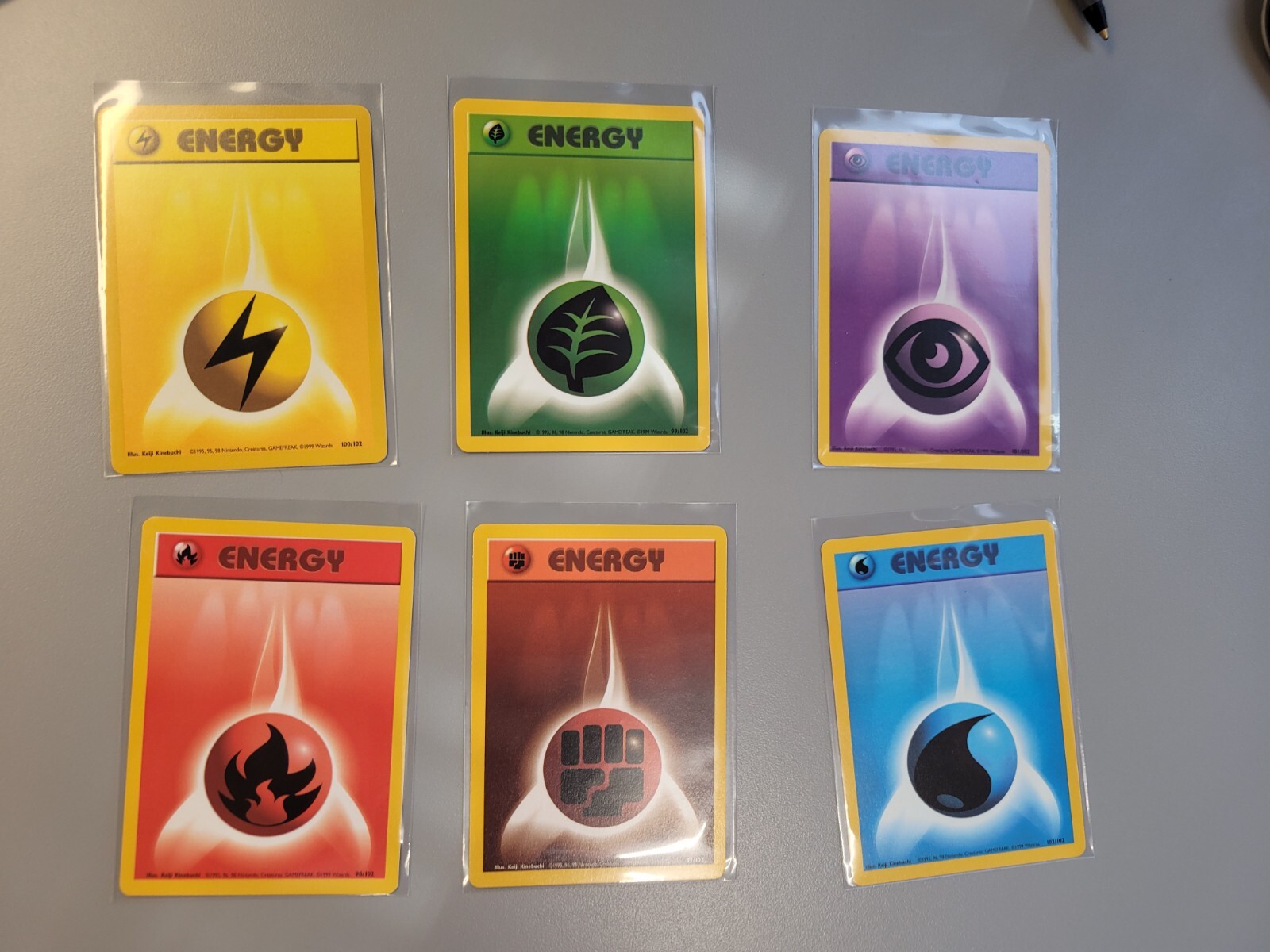 Vintage Pokémon Base Set Energy Set Lot Of 6 Cards 1 of Each Energy Lot ...