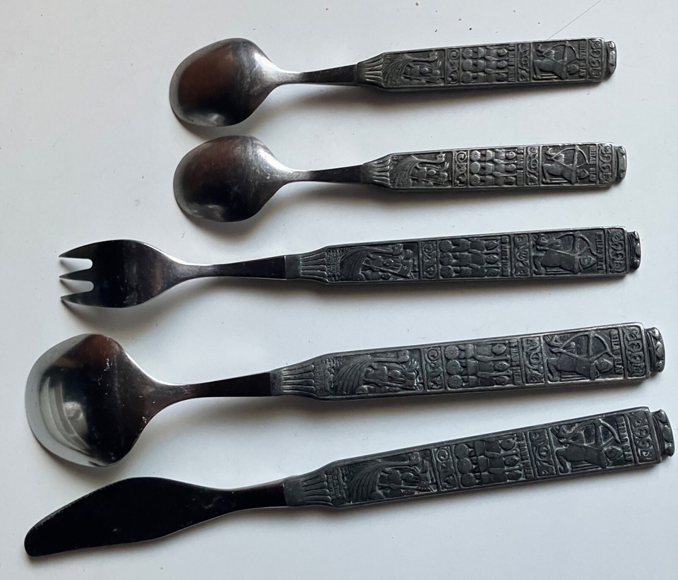 Norwegian Hardanger Bestikk Konge Pewter Viking 5 Piece Place Setting ...