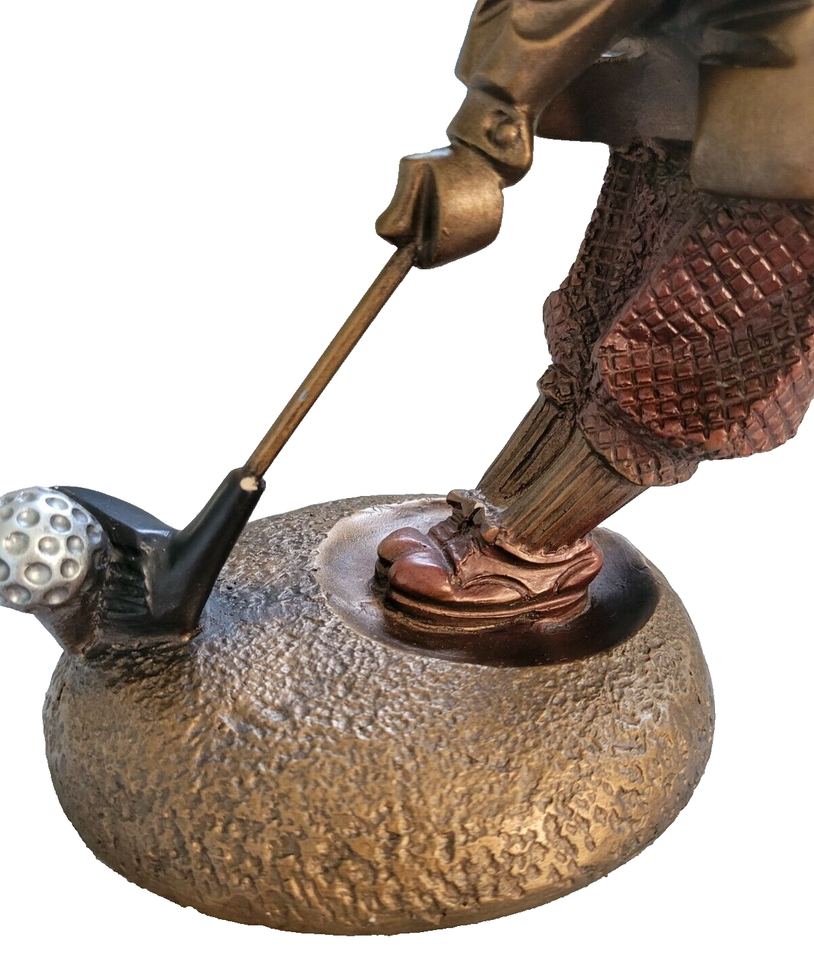 1999 Austin Sculpture Bronze Tone Golf Ball Head Golfer | eBay